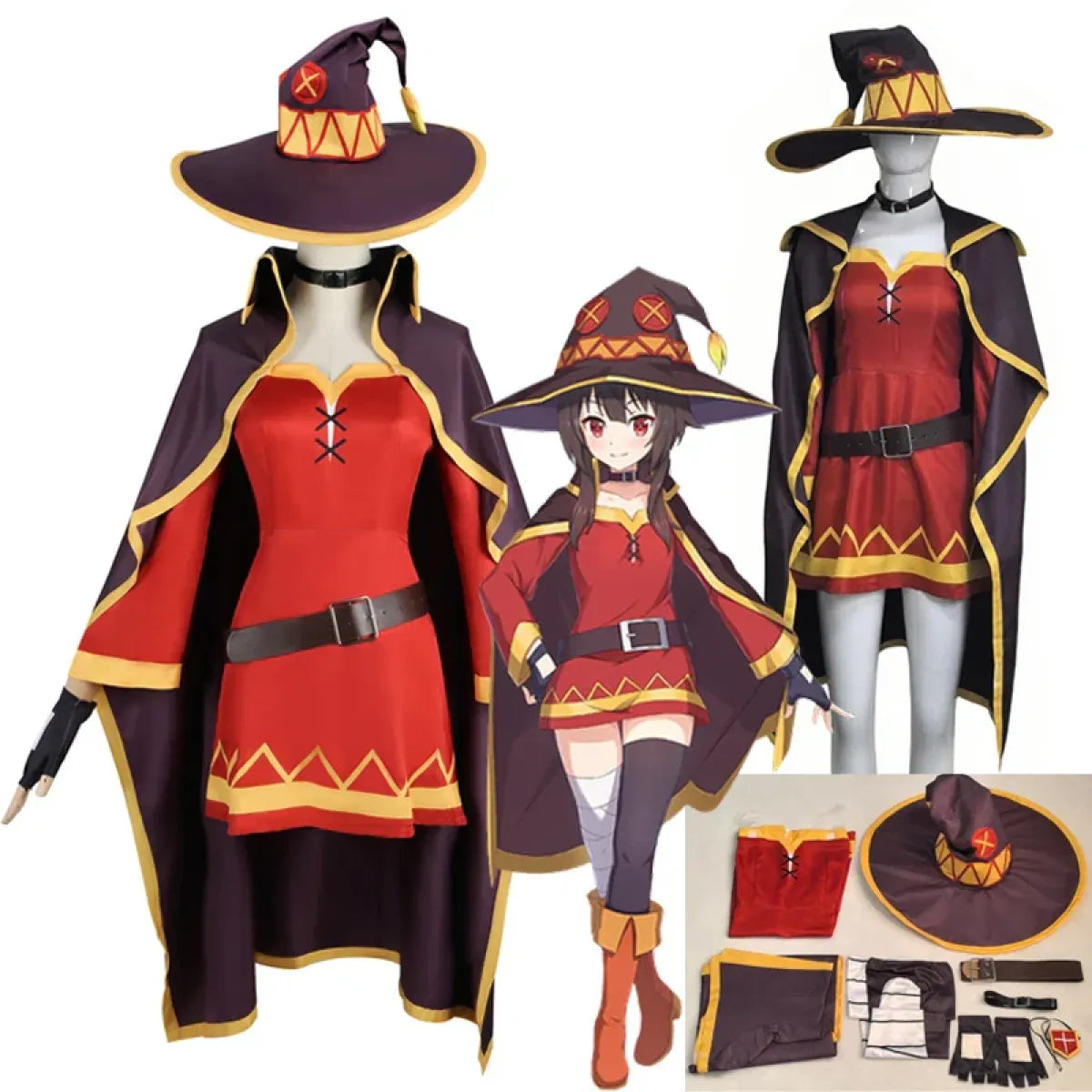 Anime Witch Costume Set with Cloak and Hat for Cosplay – Kawaii Stop