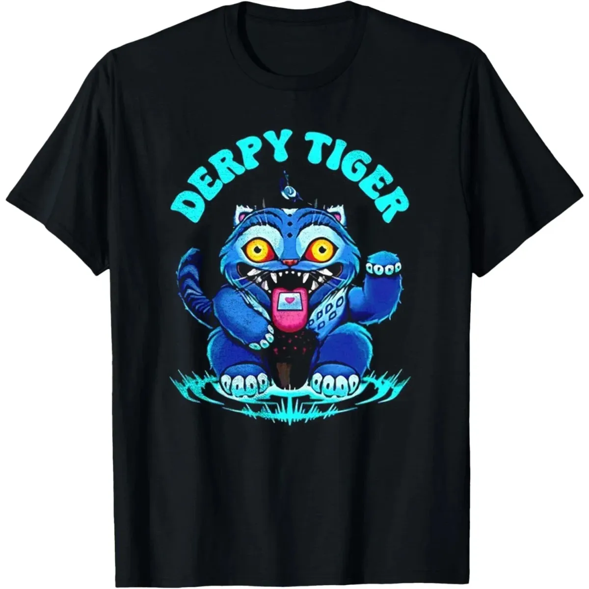 Neon Derpy Tiger KPop Harajuku Graphic Tee – Kawaii Stop