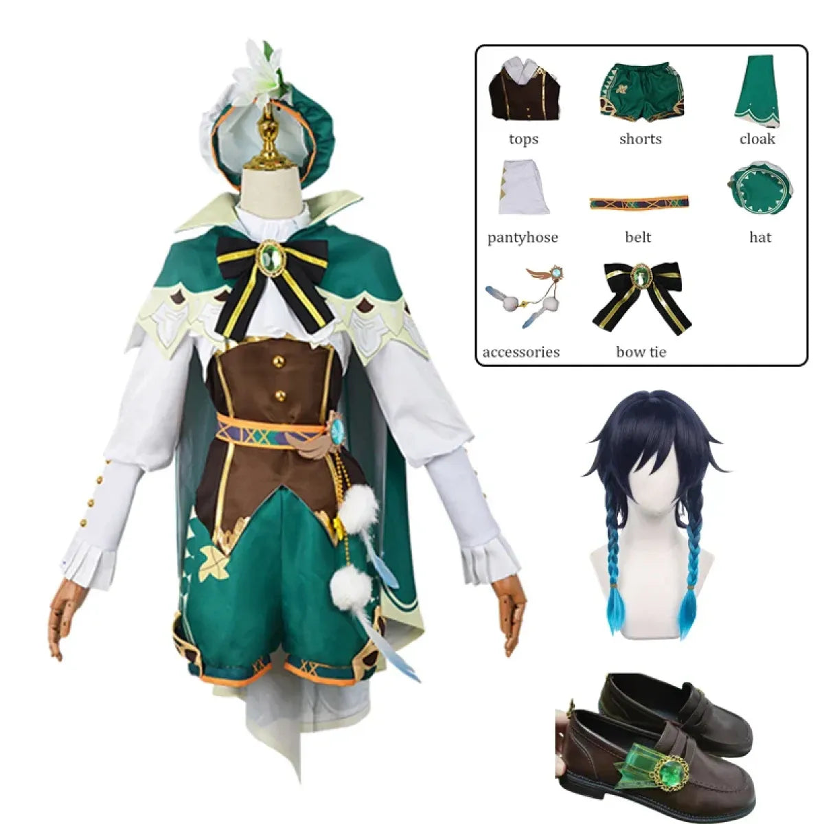 Venti Genshin Impact Cosplay Costume Set for – Kawaii Stop
