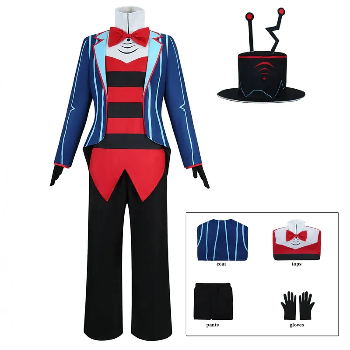 Vox Hazbin Hotel Cosplay Costume Set with Hat for Fans – Kawaii Stop