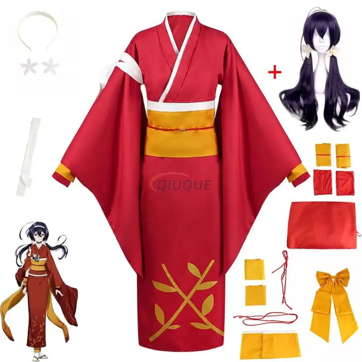 Izumi Kyouka Kimono Cosplay Set Red Yukata Anime – Kawaii Stop