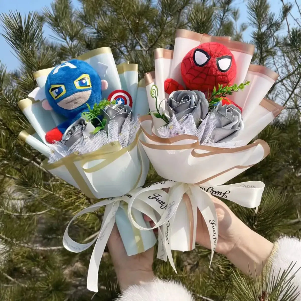 Superhero Plush Bouquet with Spider-Man and Captain – Kawaii Stop