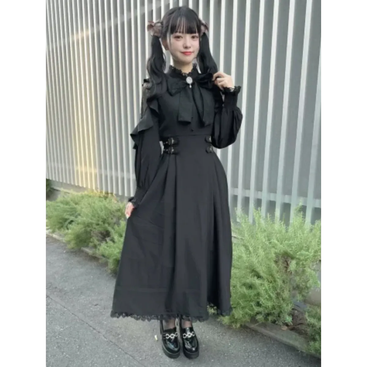 Gothic Lace Bow Stand Collar Lolita Dress – Kawaii Stop