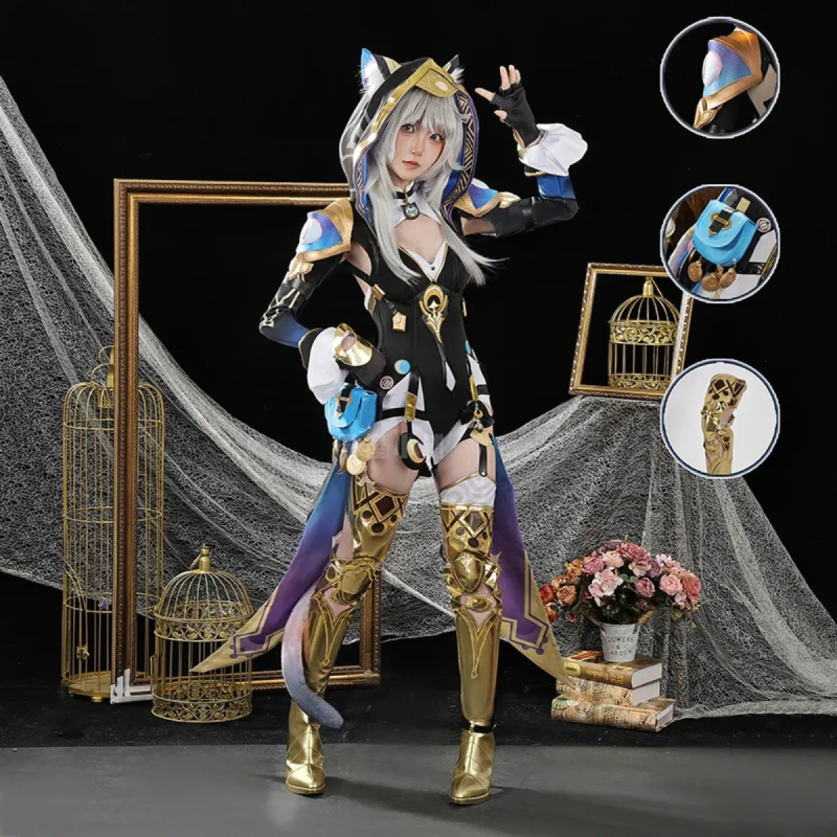 Cipher Cosplay Costume Honkai Star Rail Gold Armor – Kawaii Stop